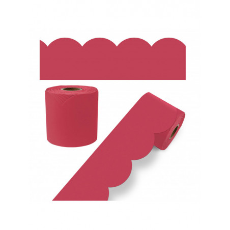 Berry Red Rolled Scalloped Bulletin Board Borders