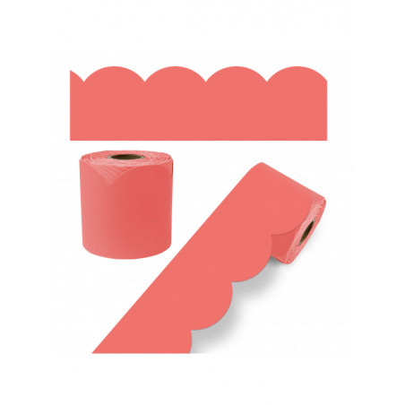 Salmon Rolled Scalloped Bulletin Board Borders